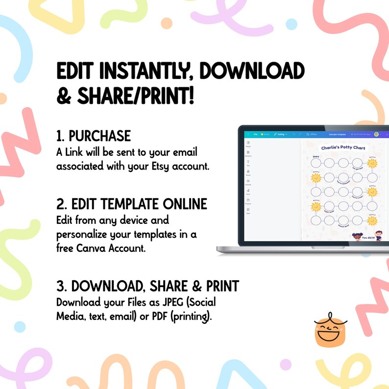 Editable Potty Chart Printable Toilet Reward Chart Custom Sticker Chart ...