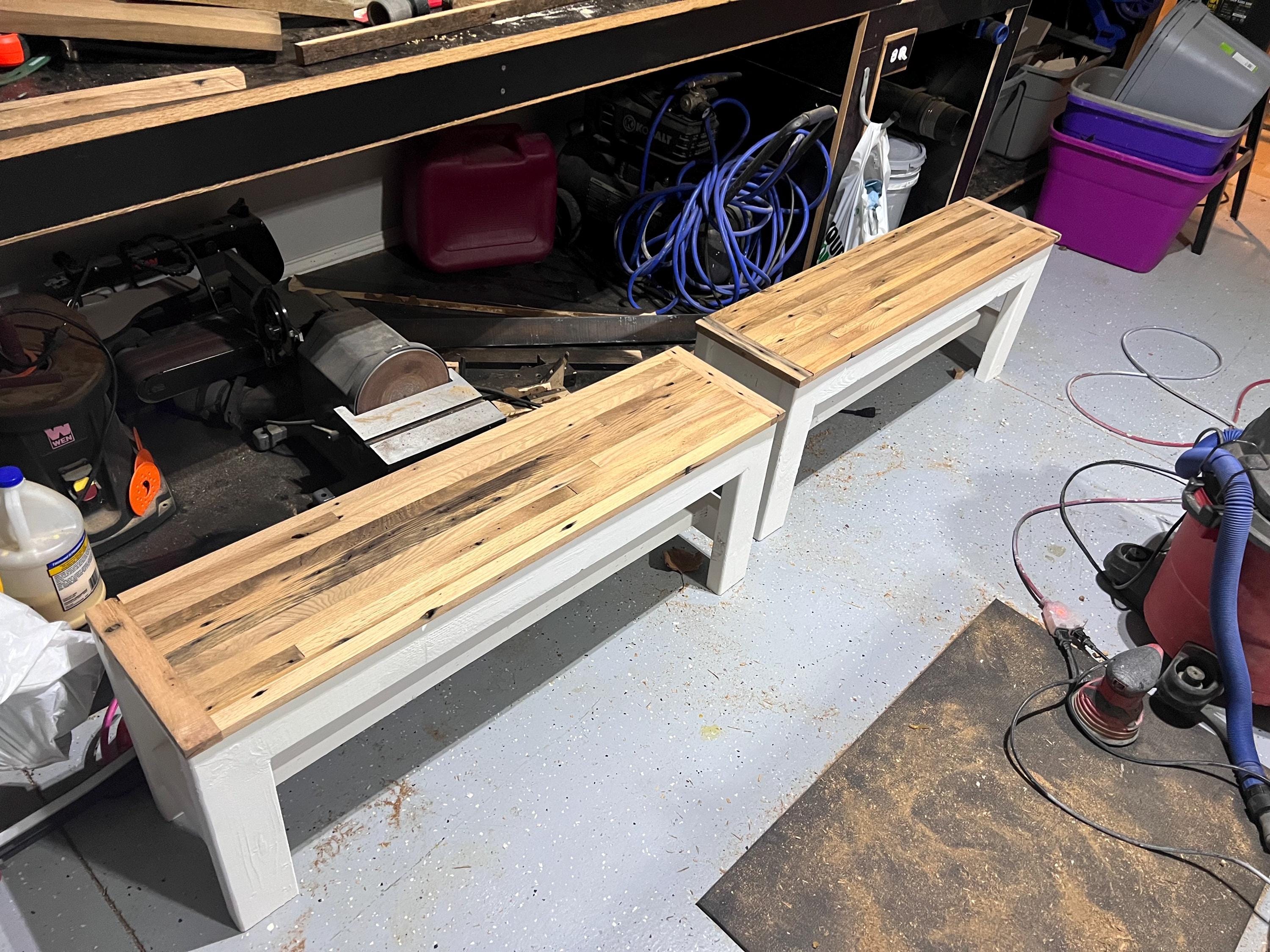 Handcrafted Solid Wood Kitchen Table & Bench Set – Reclaimed Barnwood ...
