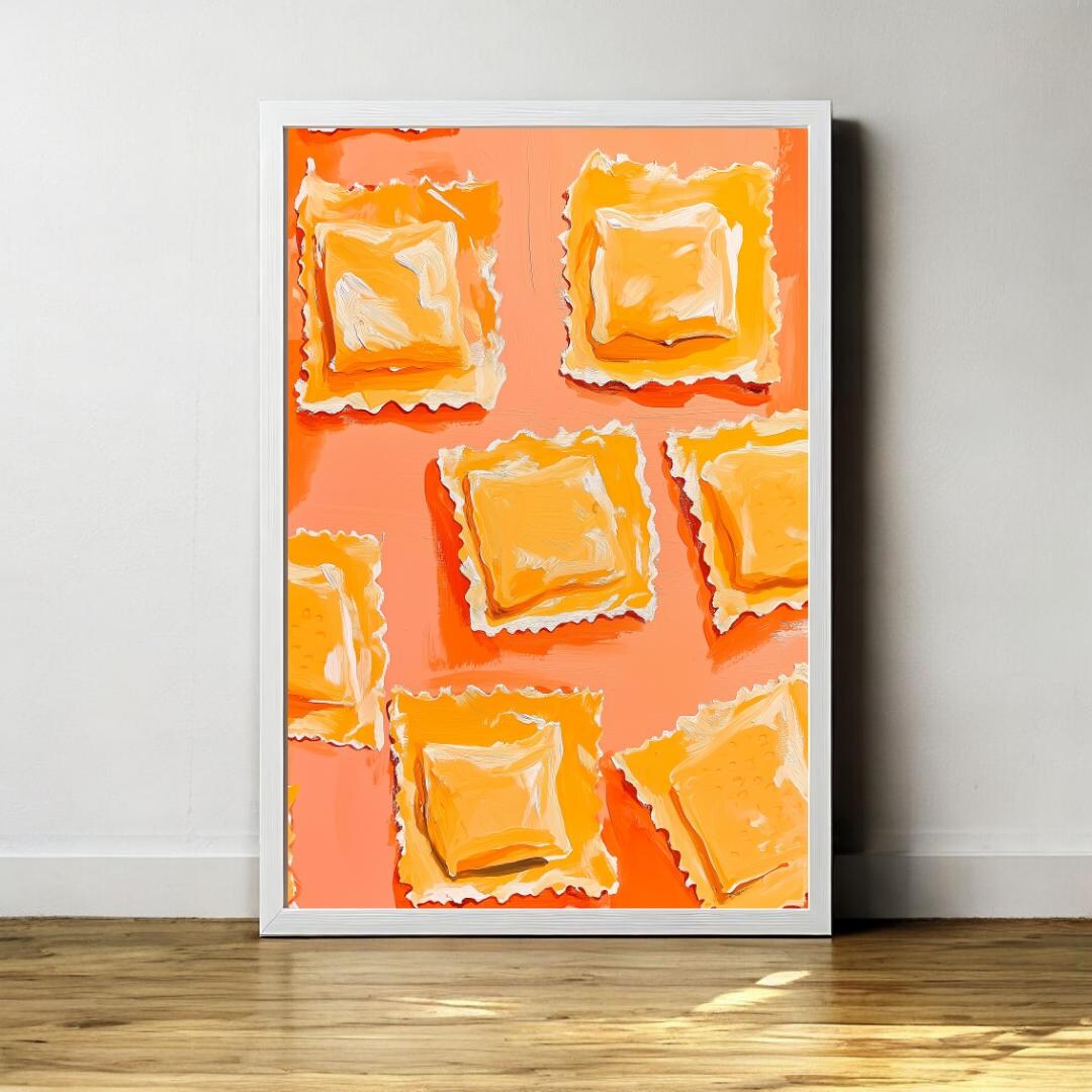 Ravioli Art Print Playful Pasta Illustration Italian Food Kitchen Wall ...