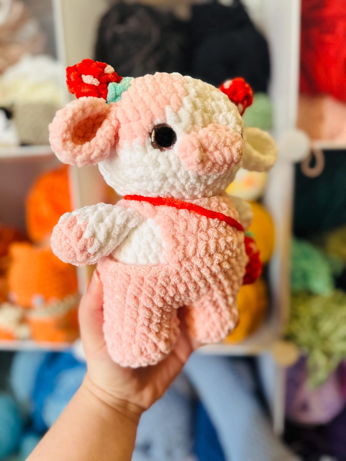 Strawberry Cow Plushie - Etsy