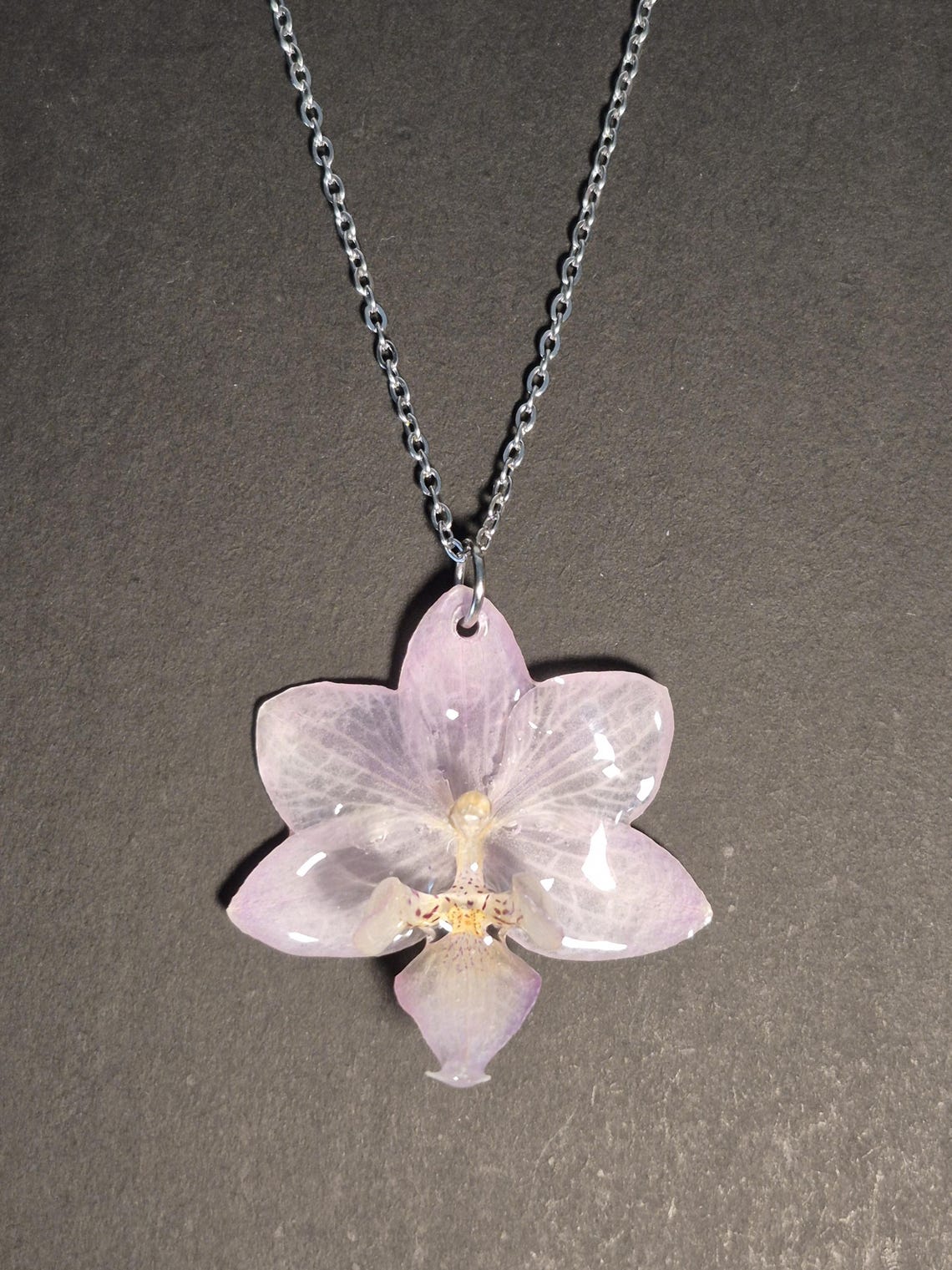 Real Orchid Resin Pendant Necklace - Handmade Botanical Jewelry - Etsy