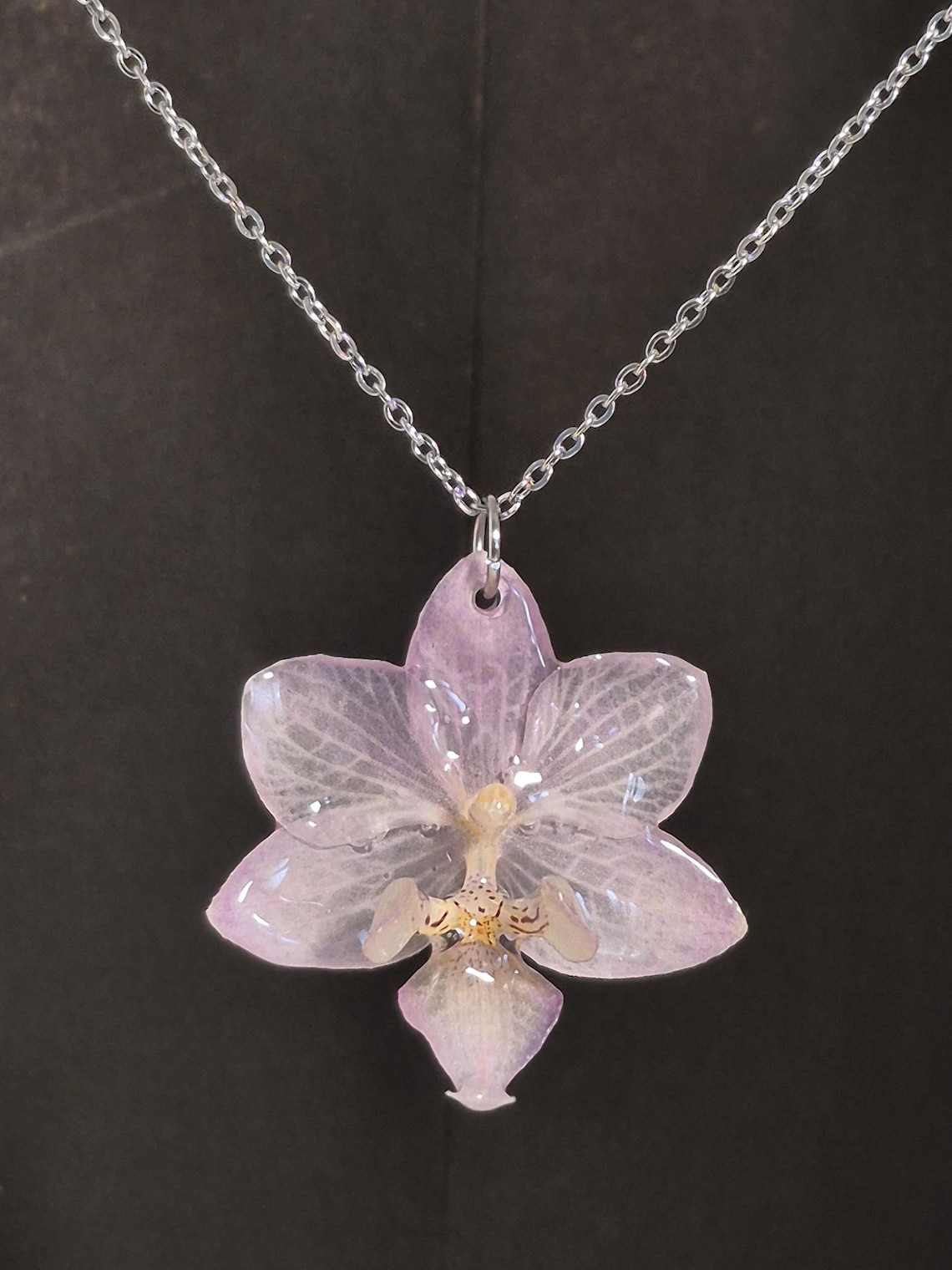 Real Orchid Resin Pendant Necklace - Handmade Botanical Jewelry - Etsy