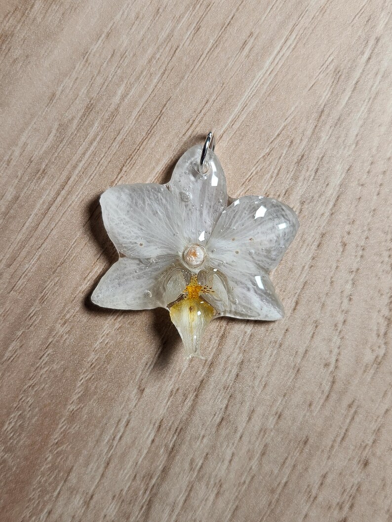 Real Orchid Pendant: Handmade Resin Flower Necklace, Botanical Jewelry ...