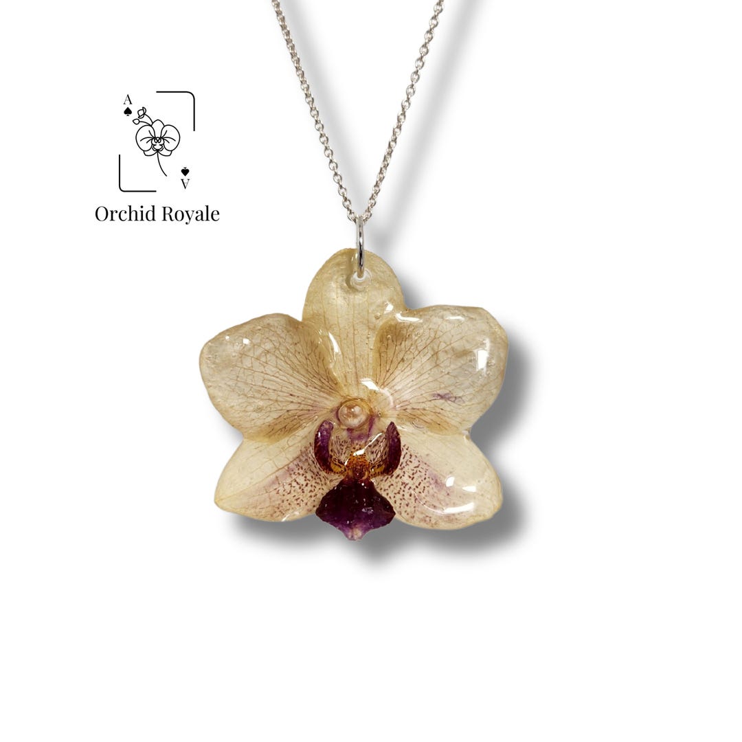 Orchid Pendant Real Orchid Resin Pendant Handmade Flower Necklace ...
