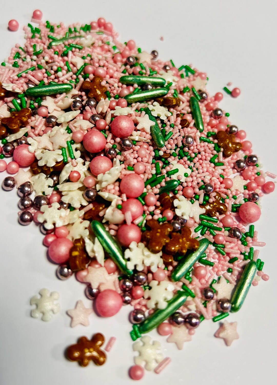 Sugar Sprinkle Mix Christmas Snowflake, Gingerbread Man, Edible ...