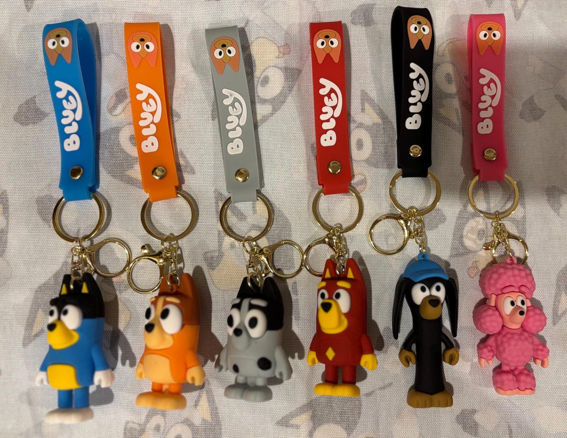 Bluey Bingo Muffin Coco Snickers Rusty Keychain - Etsy