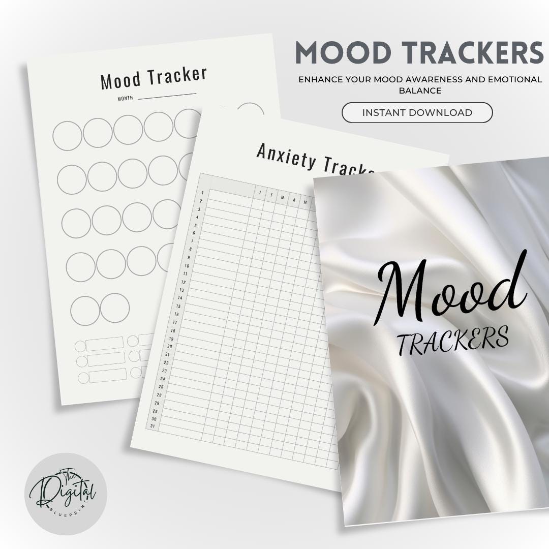 Mood Tracker Printable Bundle, Emotional Check-in Journal, Self-care ...