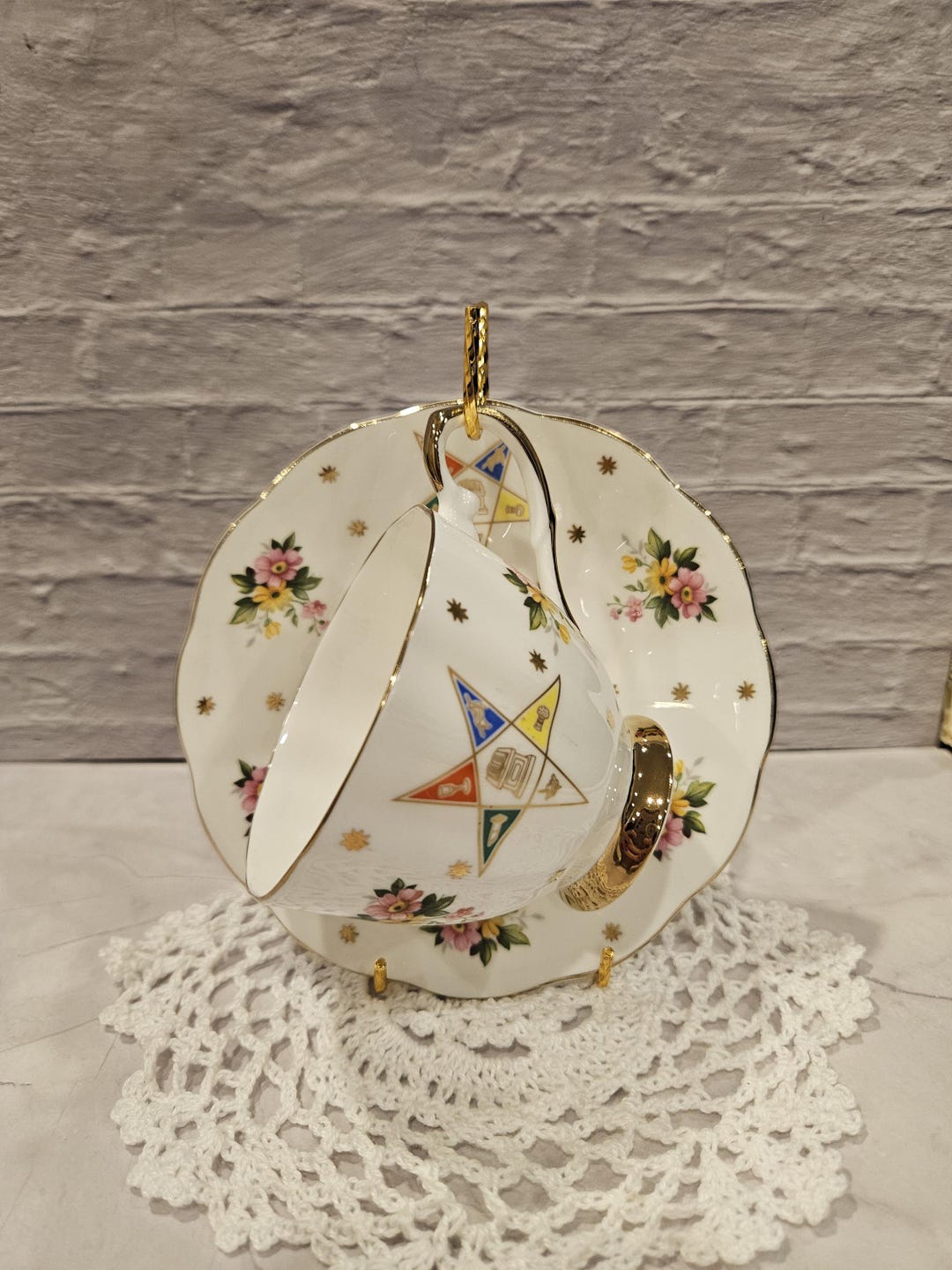 Elizabethan Masonic Vintage Bone China Tea Cup Set - Etsy