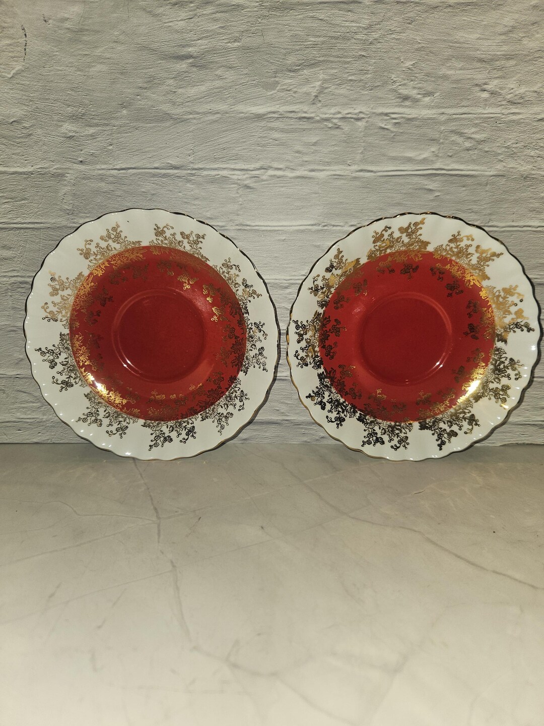 Set of 2 Royal Albert Red Regency Vintage Tea Cup Saucer - Etsy