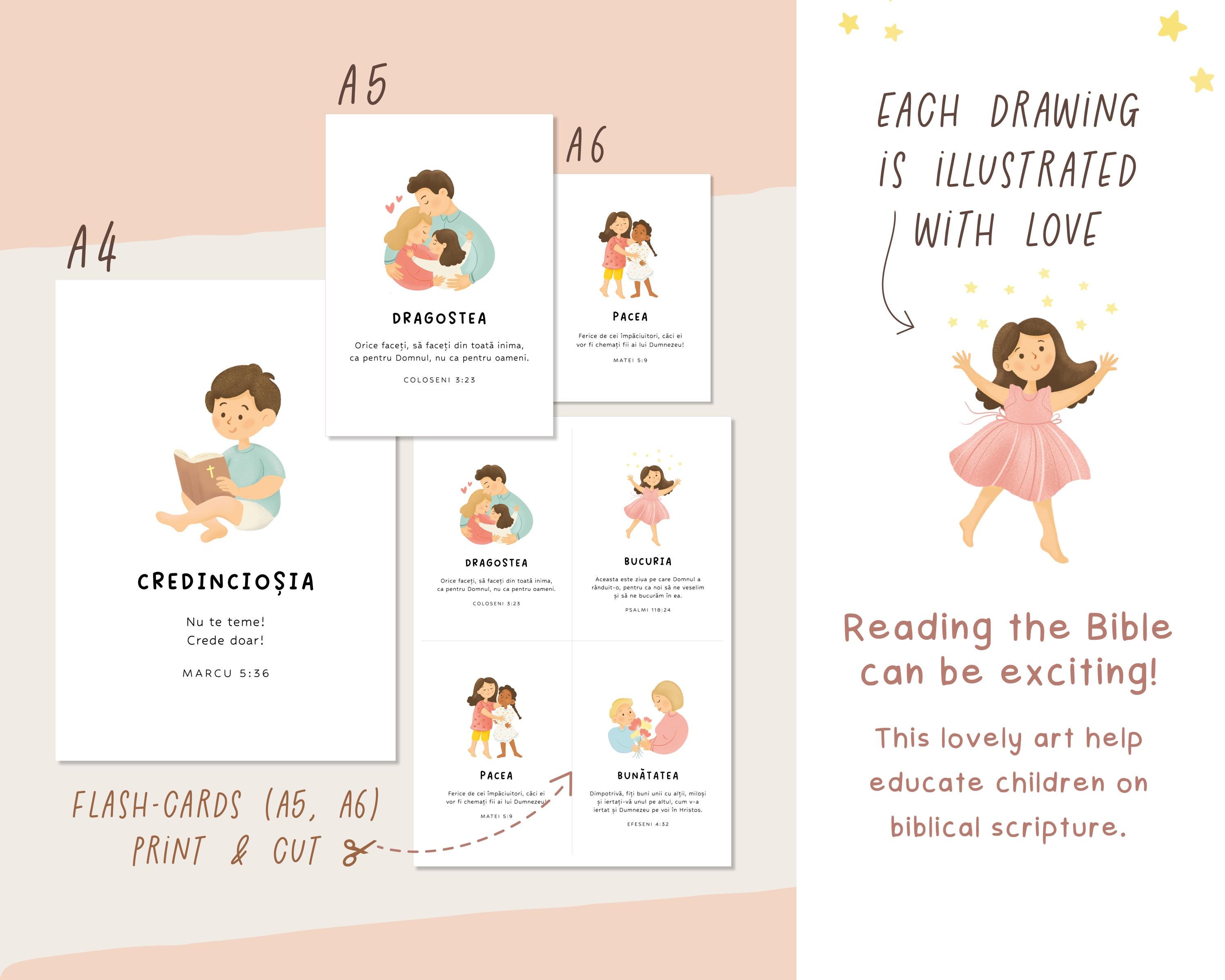 Fruit of the Spirit Flash Cards, Romanian, Flash Cards, Christian ...