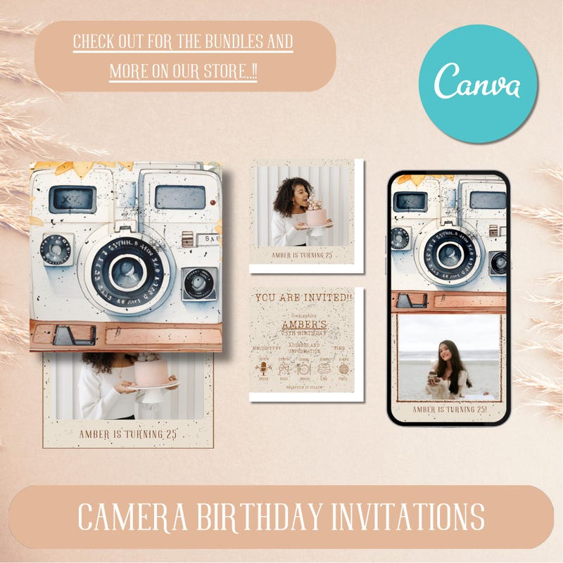 Camera Invitation - Etsy