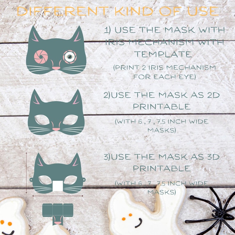Cat Mask, Papercraft Mask, DIY 3D Mask, Paper Mask, Template, Animal ...