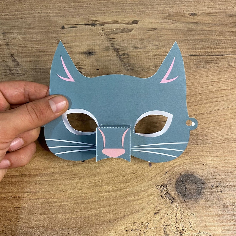 Cat Mask, Papercraft Mask, DIY 3D Mask, Paper Mask, Template, Animal ...