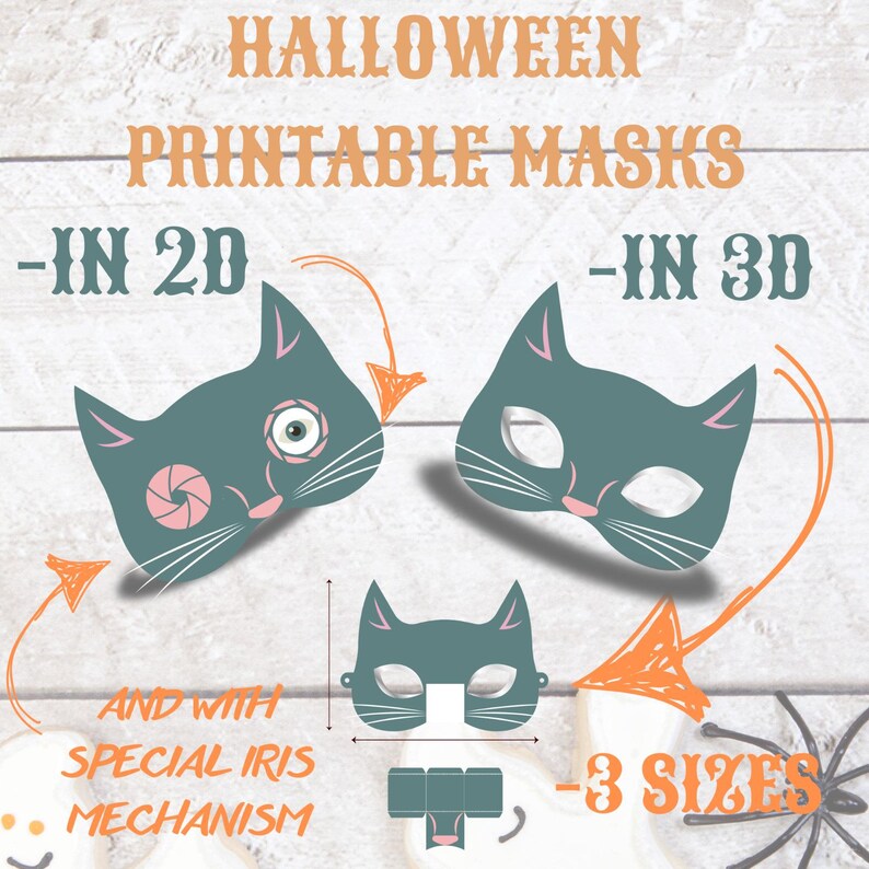Cat Mask, Papercraft Mask, DIY 3D Mask, Paper Mask, Template, Animal ...