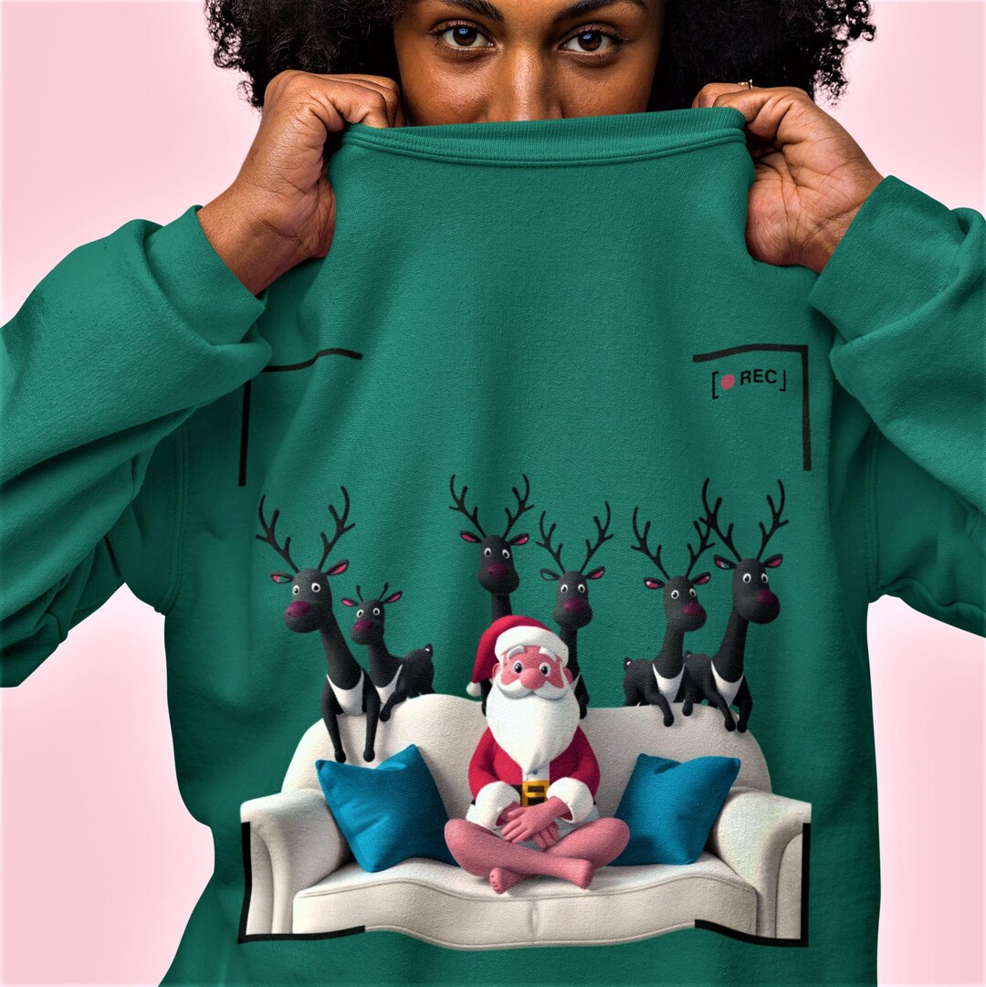 Rude Santa Saying Xmas Sweatshirt, Funny Santa Christmas Gift ...