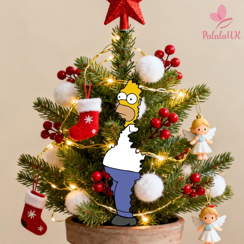 Homer Simpson Bush Meme Christmas Tree Decor, the Simpsons Themed ...