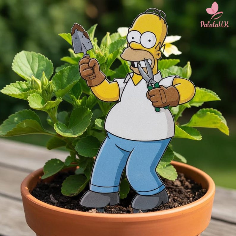 The Simpsons Metal Potted Plants Sign, Garden Decor, Outdoor Garden ...