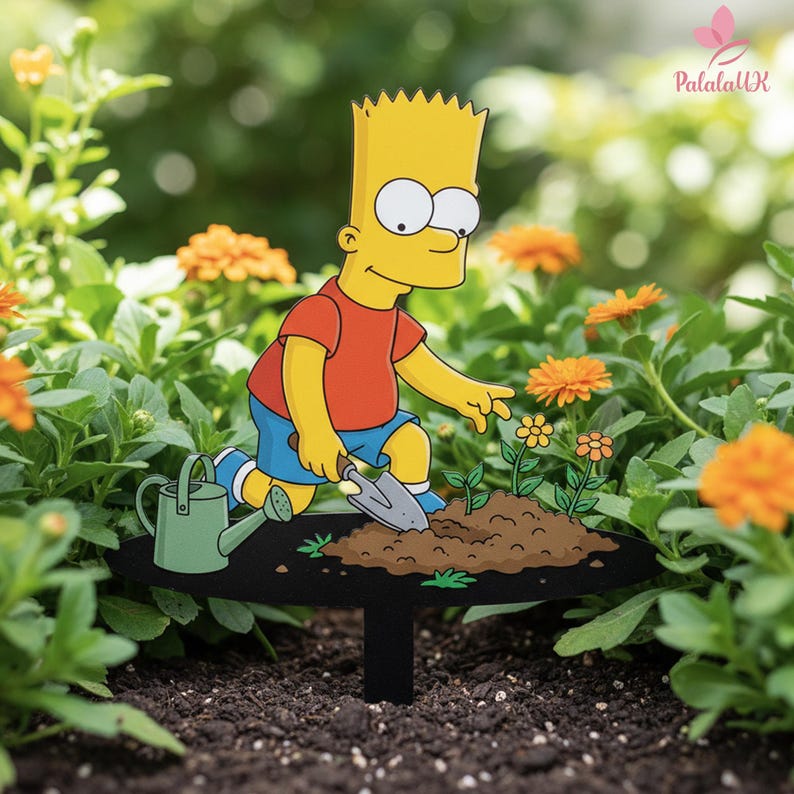 The Simpsons Metal Potted Plants Sign, Garden Decor, Outdoor Garden ...