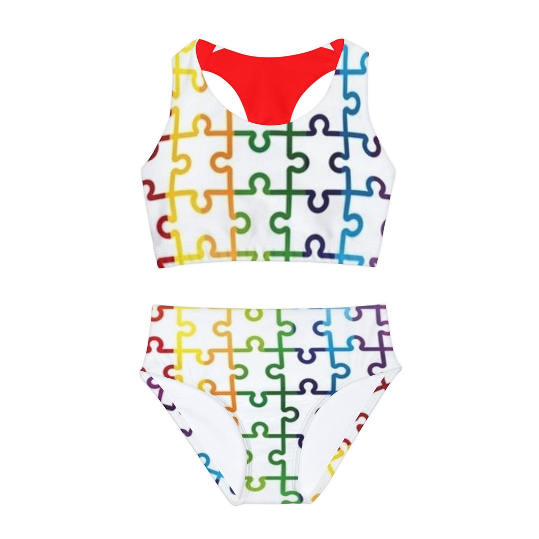 Girls Two Piece Swimsuit autism Symbol - Etsy