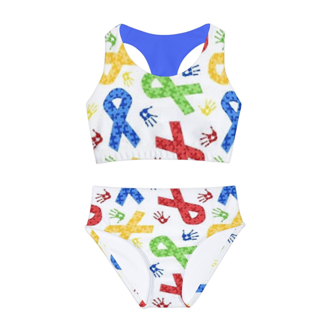 Girls Two Piece Swimsuit autism Symbol - Etsy