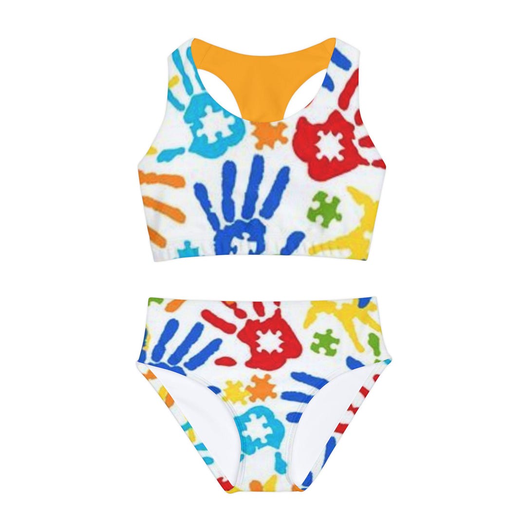 Girls Two Piece Swimsuit autism Symbol - Etsy