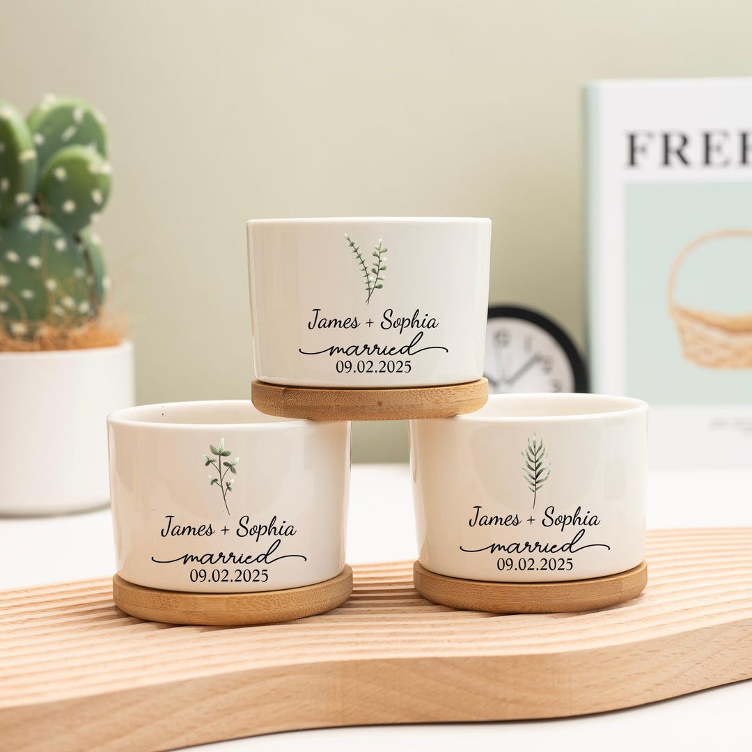 Personalised Flower Pot,wedding Gift Flower Pot,couple's Name Plant Pot ...