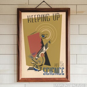 Vintage Science Poster, Retro Microscope Eye Art Print - Etsy