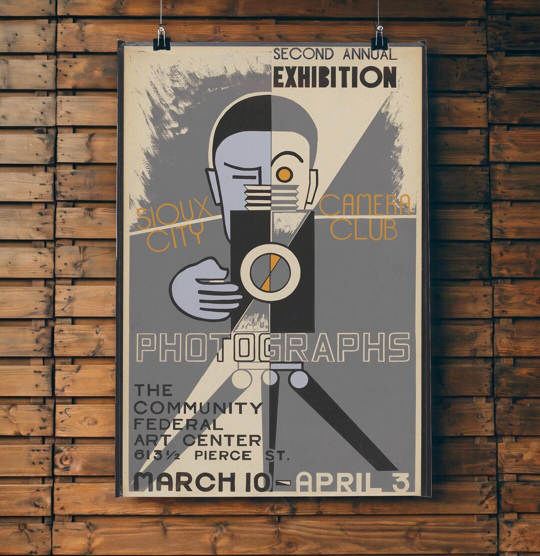Vintage Photo Exhibition Poster, Photography Wall Art, Sioux City ...