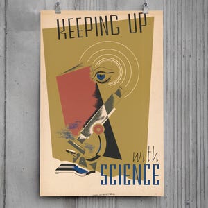 Vintage Science Poster, Retro Microscope Eye Art Print - Etsy