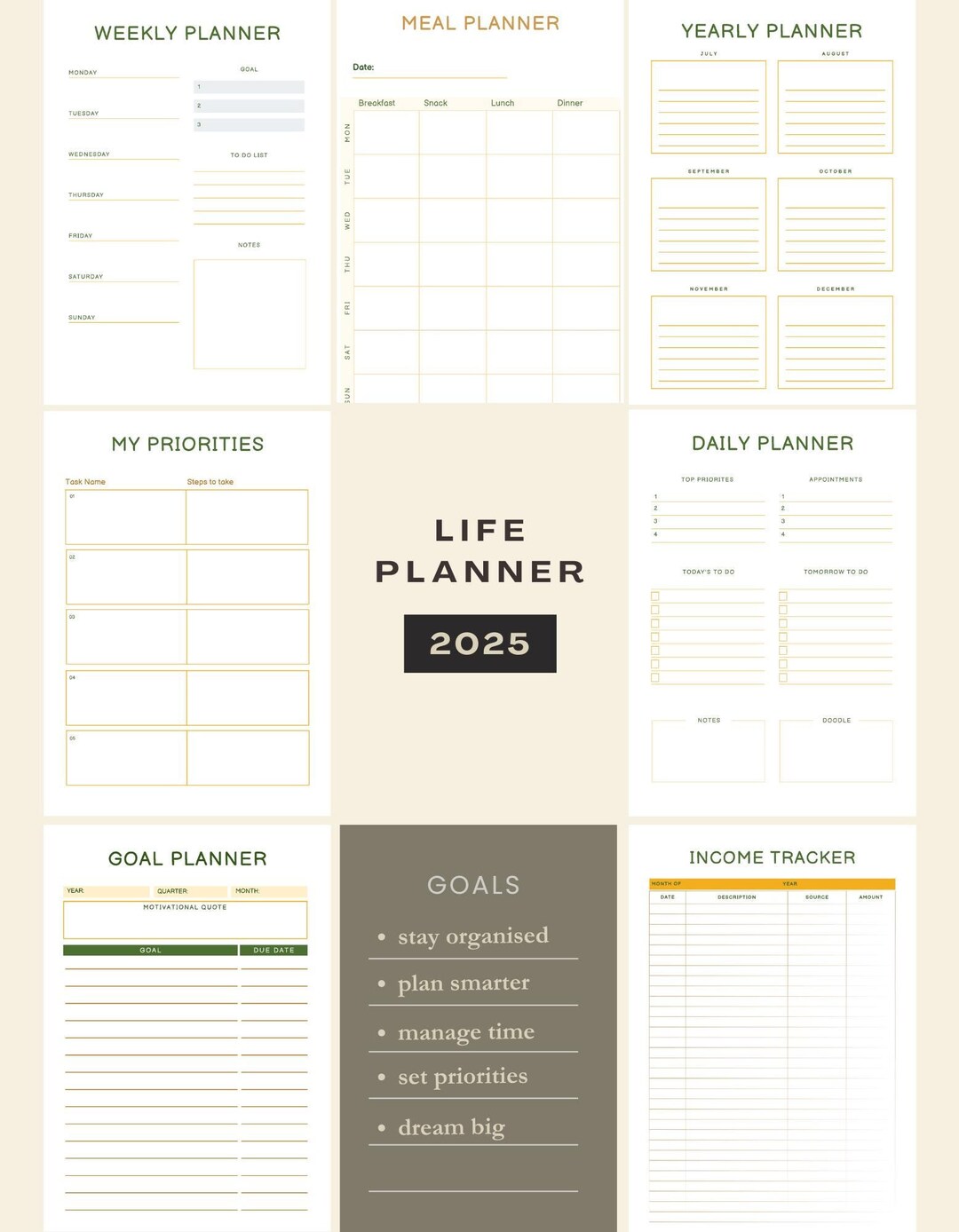 Daily Life Planner Printable – Organise Your Day, Achieve Goals, and ...