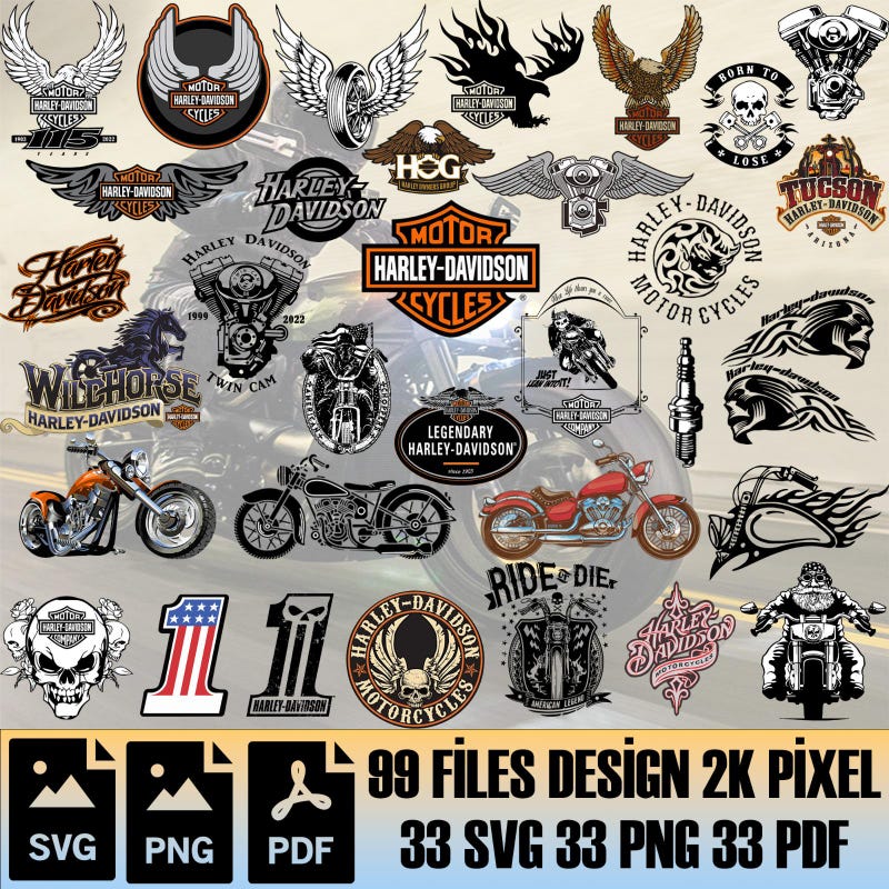 Harley Davidson Stickers - Etsy