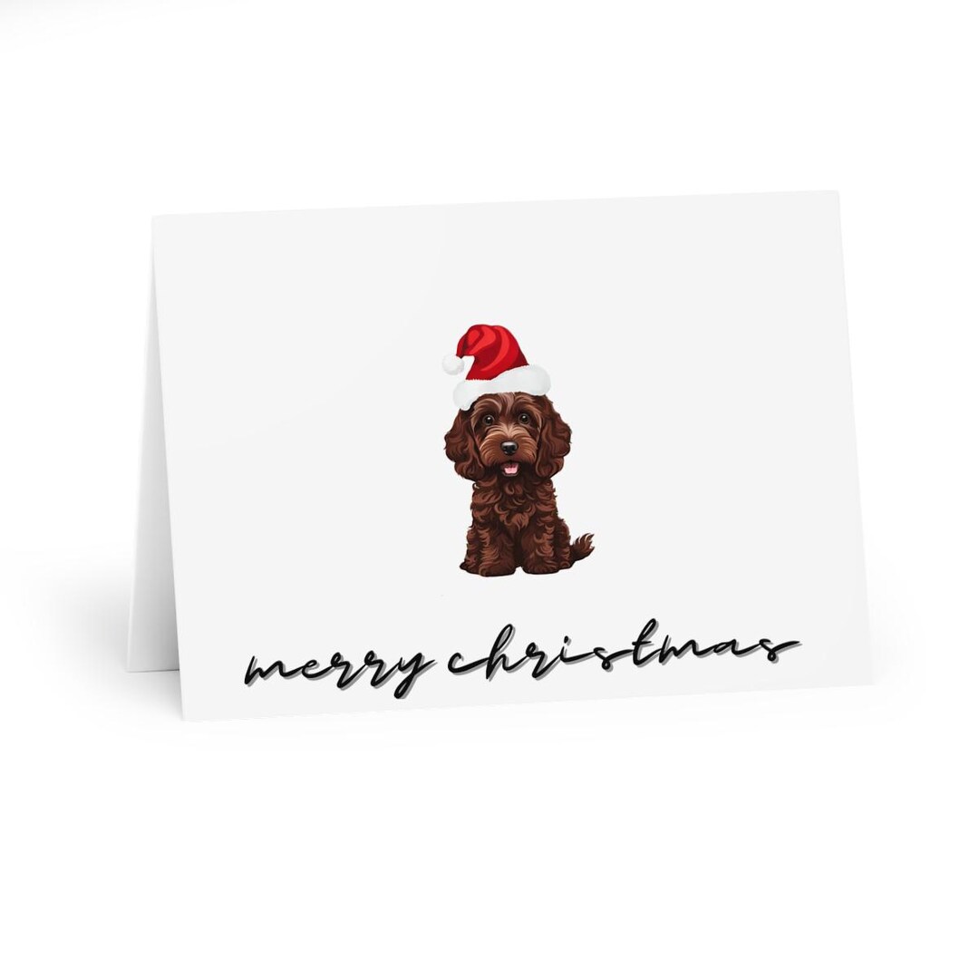 Printable Digital Chocolate Cockapoo Christmas Card - Etsy
