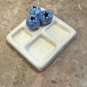 Ceramic Blueberry Paint Palette Gouache Watercolor Stoneware Unique Art ...