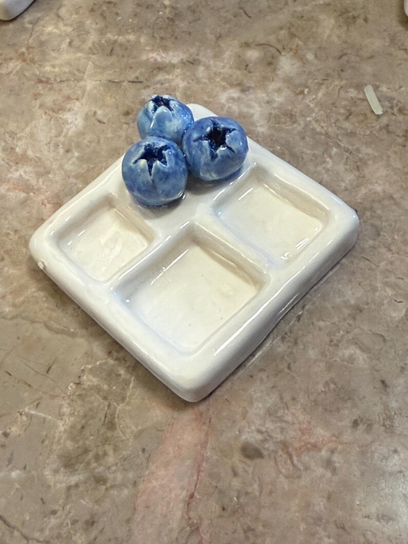 Ceramic Blueberry Paint Palette Gouache Watercolor Stoneware Unique Art ...