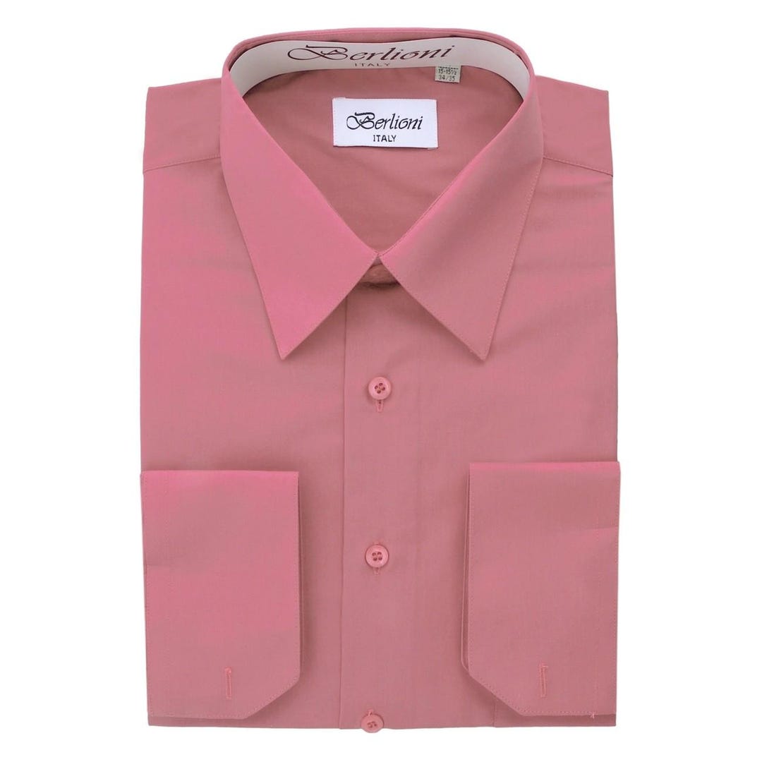 Men's Premium Rose Dress Shirt - Convertible French Cuffs - Etsy
