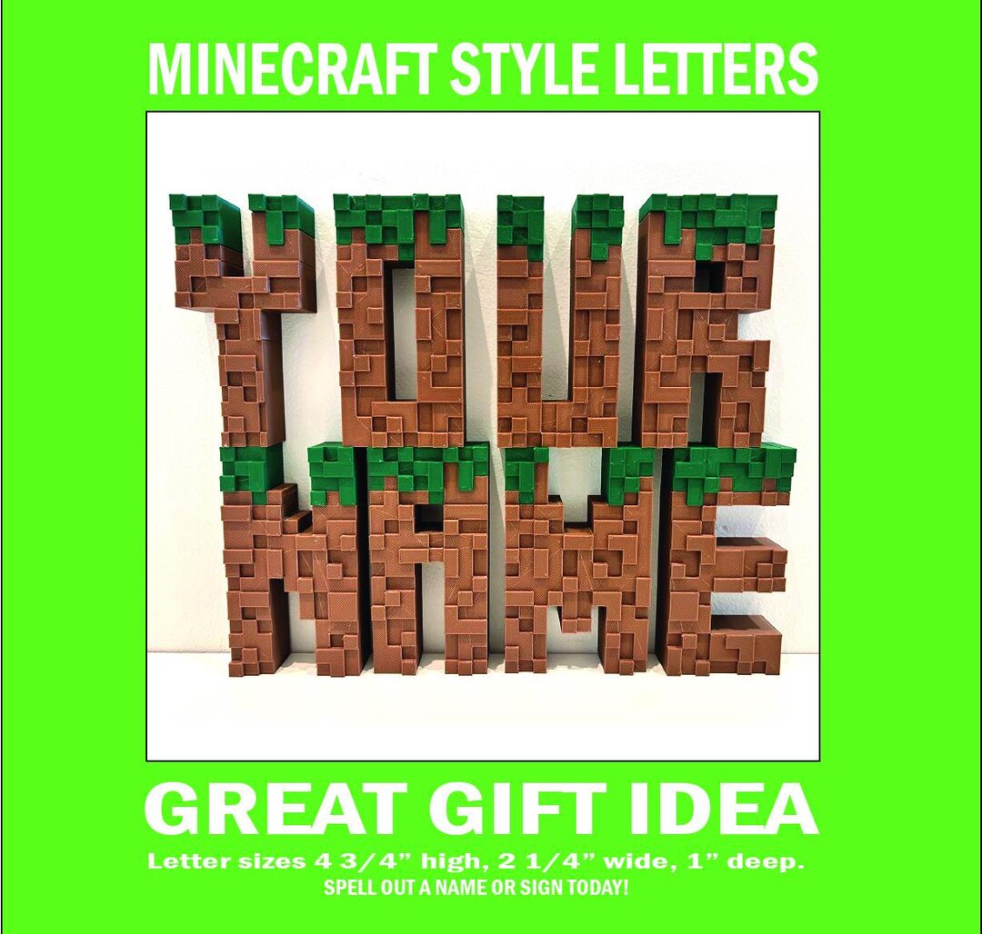 Minecraft, Letters, Custom Minecraft Inspired Letters for Kid Names ...