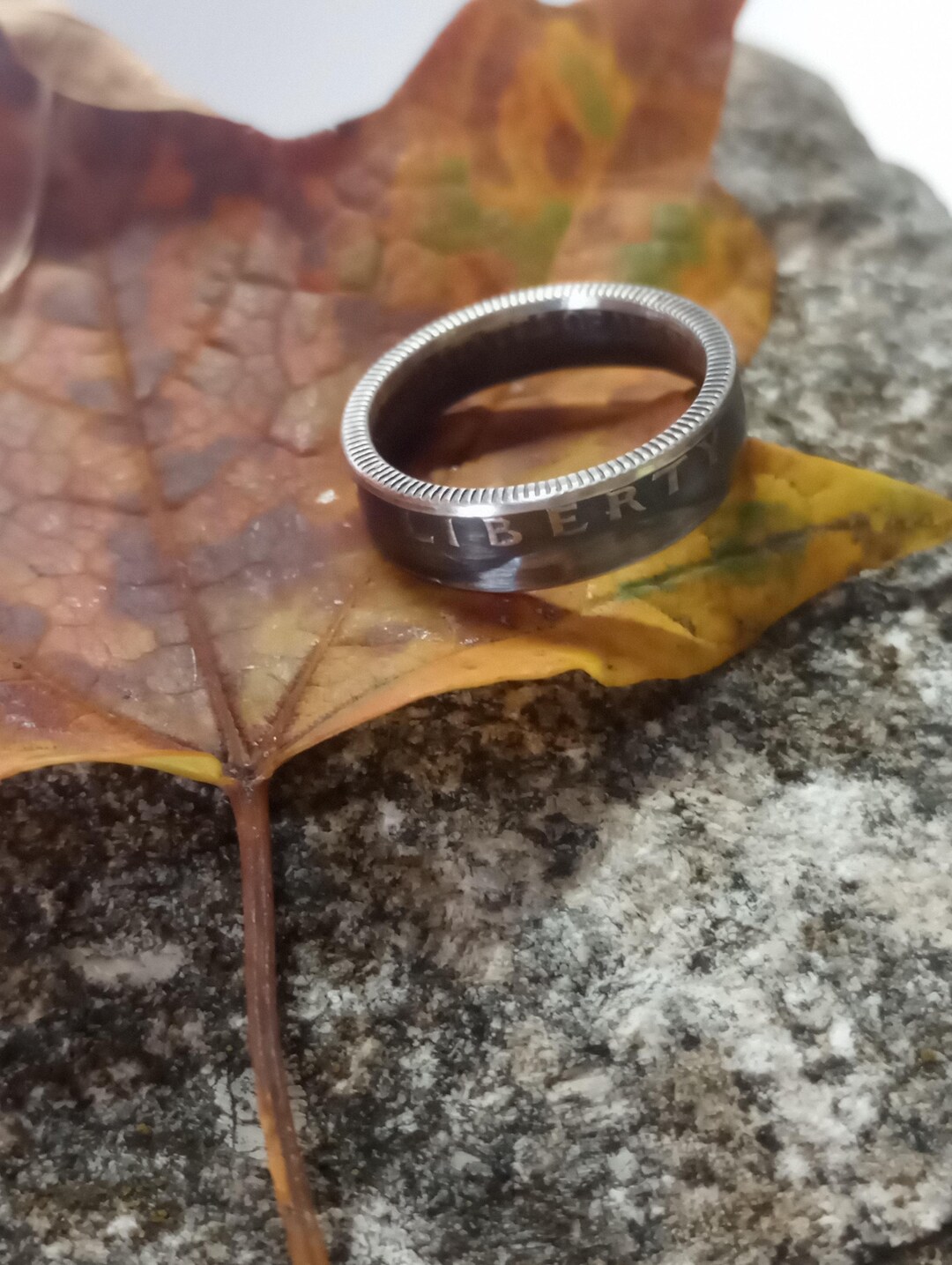 1964 Silver Quarter Ring With Patina - Etsy