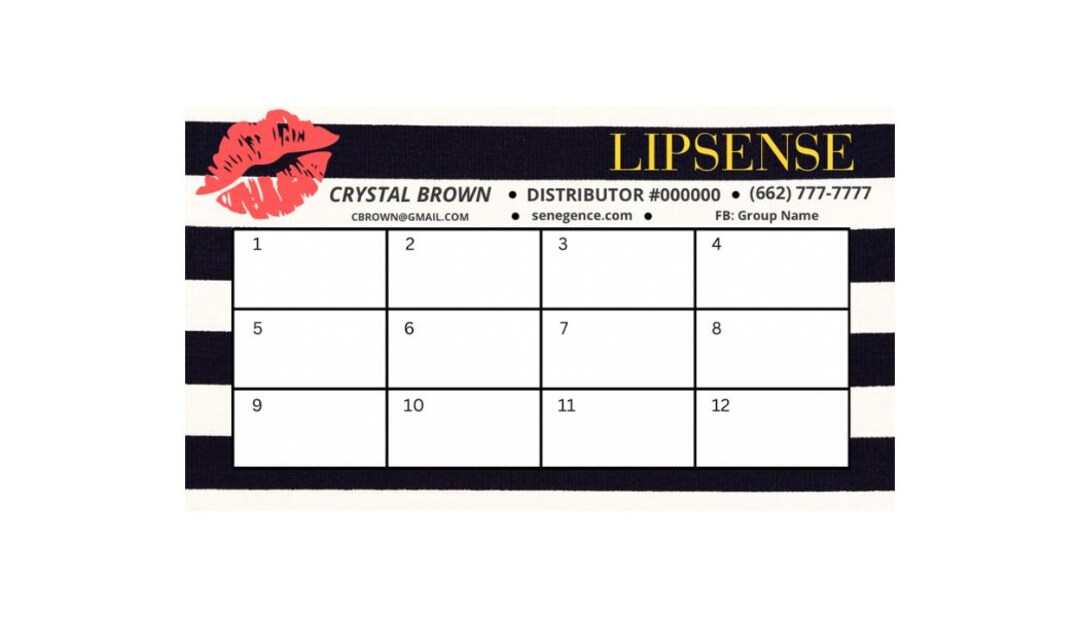 12 Month Calendar Business Card Customizable - Etsy