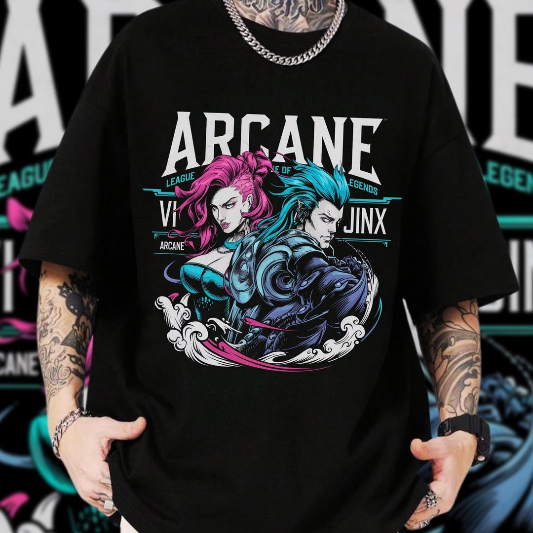Arcane Vi and Jinx T-shirt Unique Anime Merch for Arcane Fans - Etsy