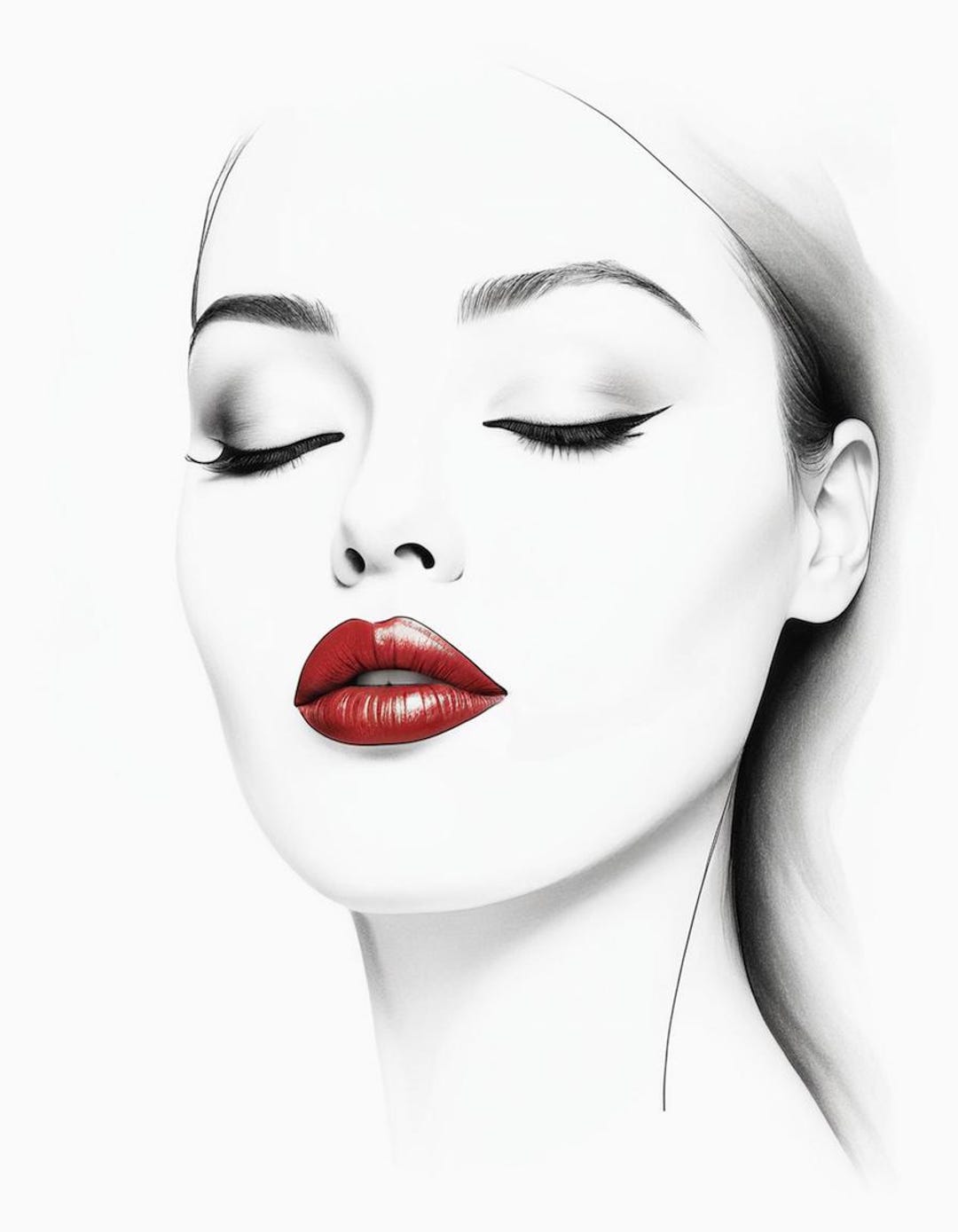 3 Woman Face Clipart, Woman Eyes Clipart, Printable Clipart, High ...