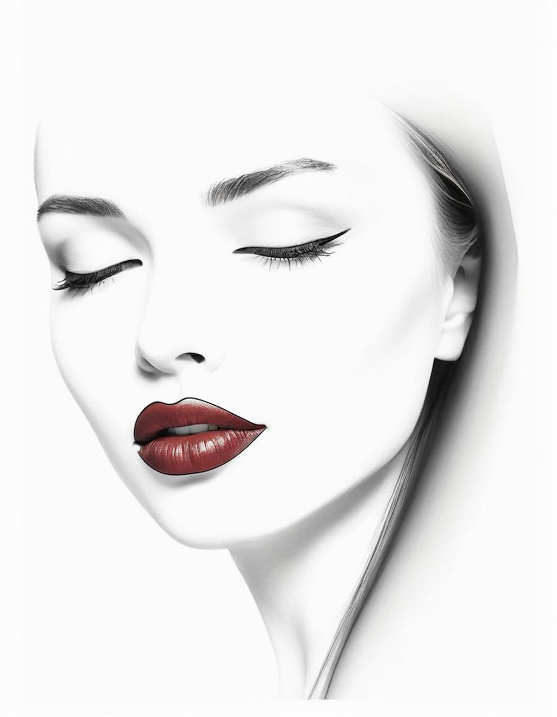 3 Woman Face Clipart, Woman Eyes Clipart, Printable Clipart, High ...