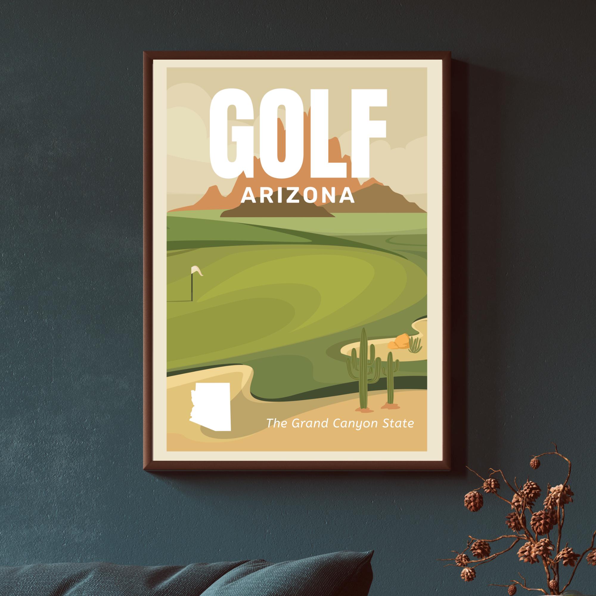 Golf Arizona Wall Art | Arizona is for Golfers | Designed for the Great ...