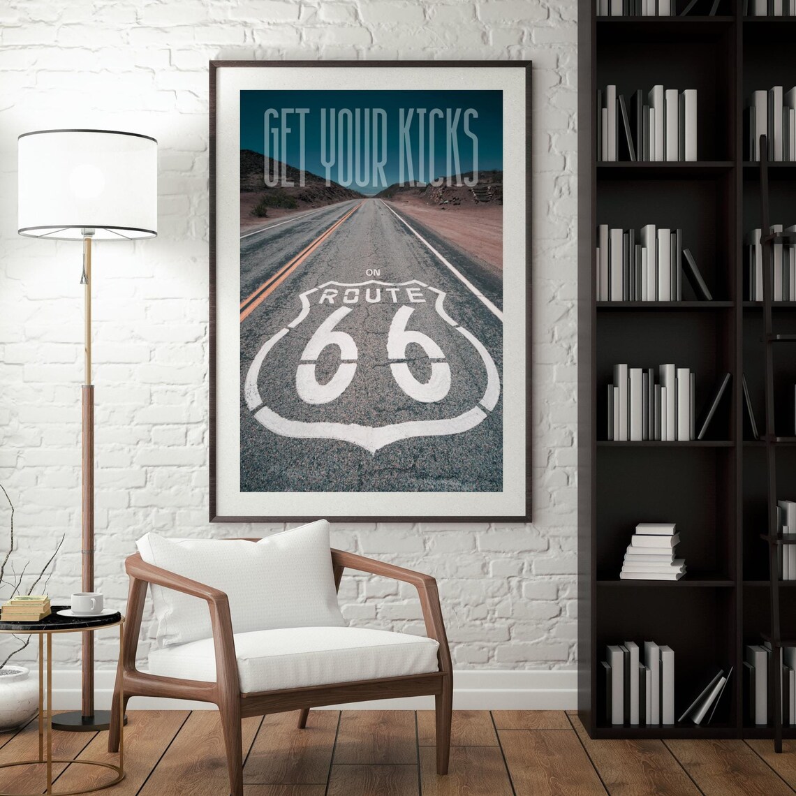 Get Your Kicks on Route 66 Wall Art | Road Trip Print | Historic Route ...