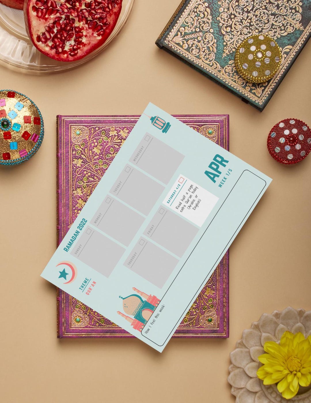 Ramadan Challenges Weekly Calendar - Etsy