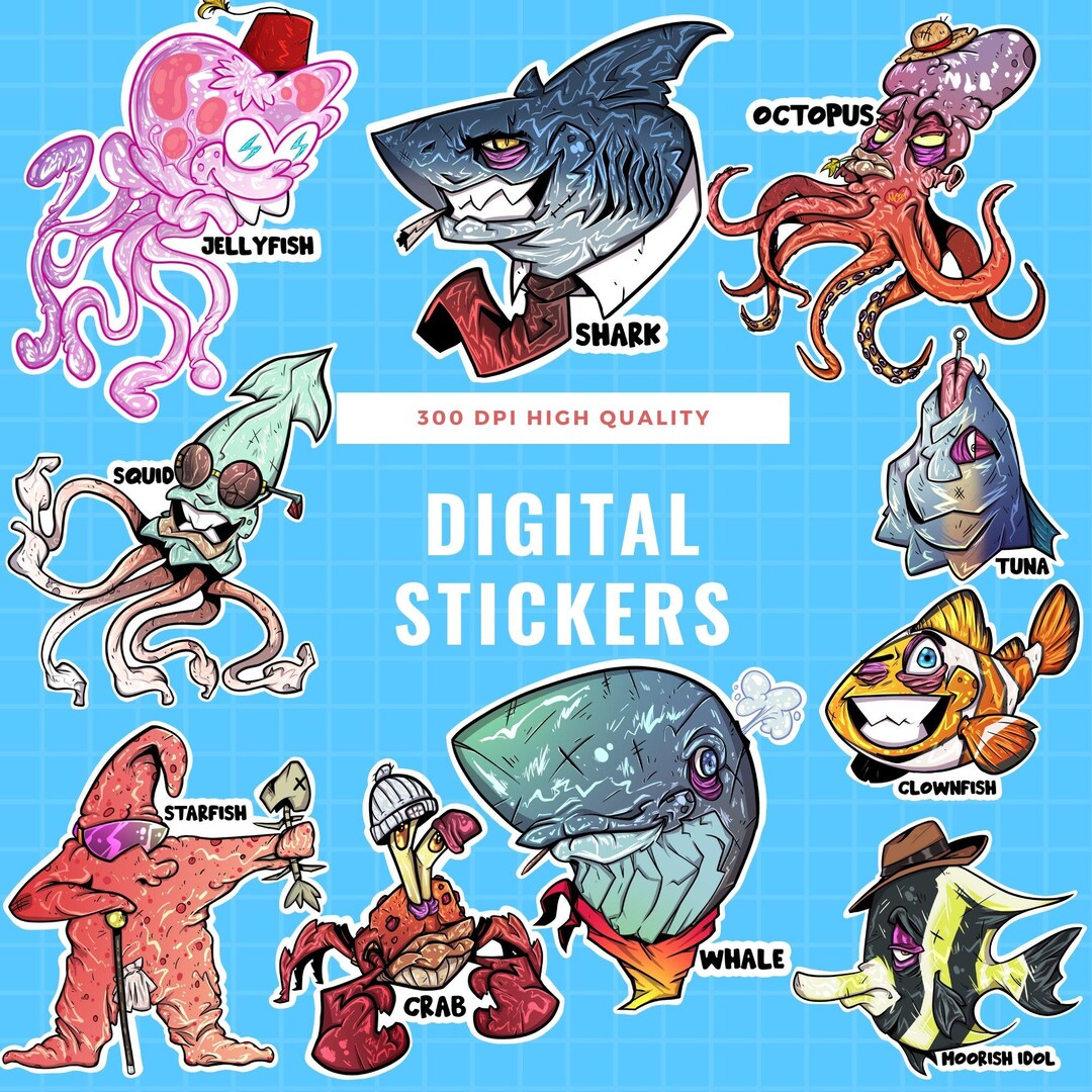 Cute Sea Printable Stickers Png, Inspirational Sticker Png, Print and ...