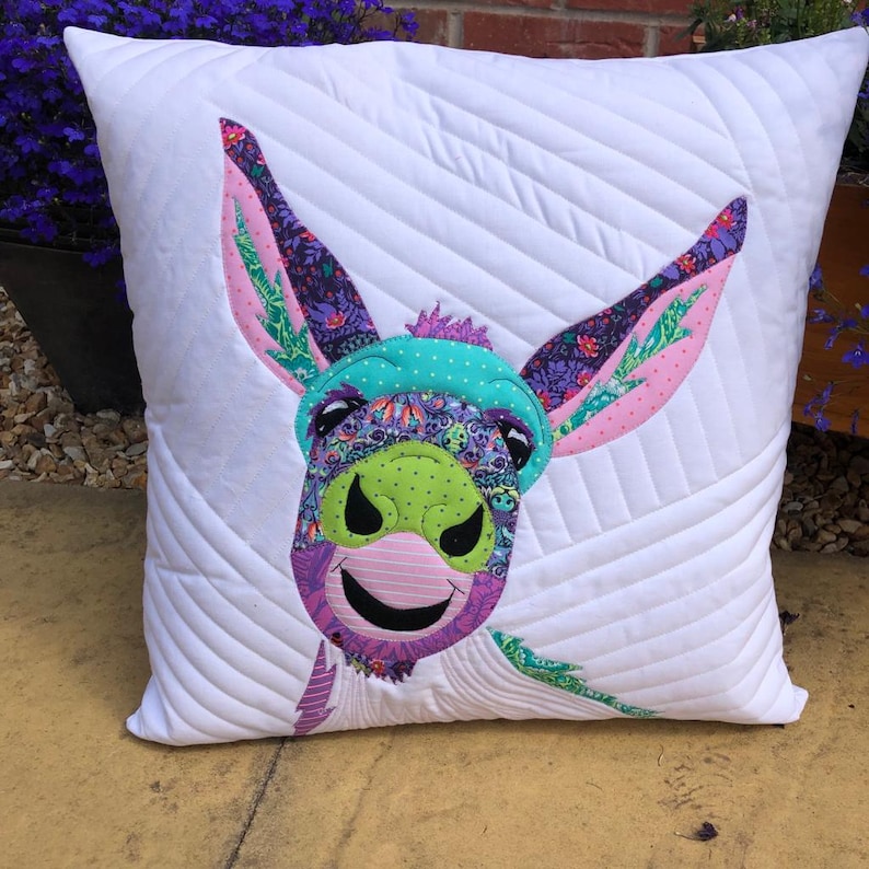 Delphine Brooks Derek Donkey Applique Cushion Sewing Instruction ...