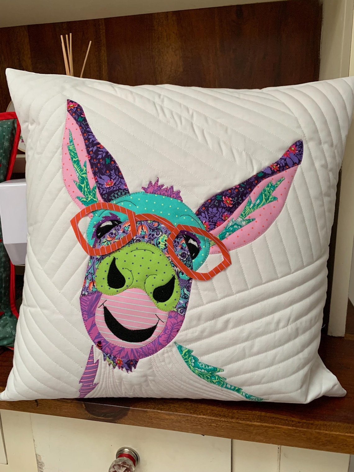Delphine Brooks Derek Donkey Applique Cushion Sewing Instruction ...