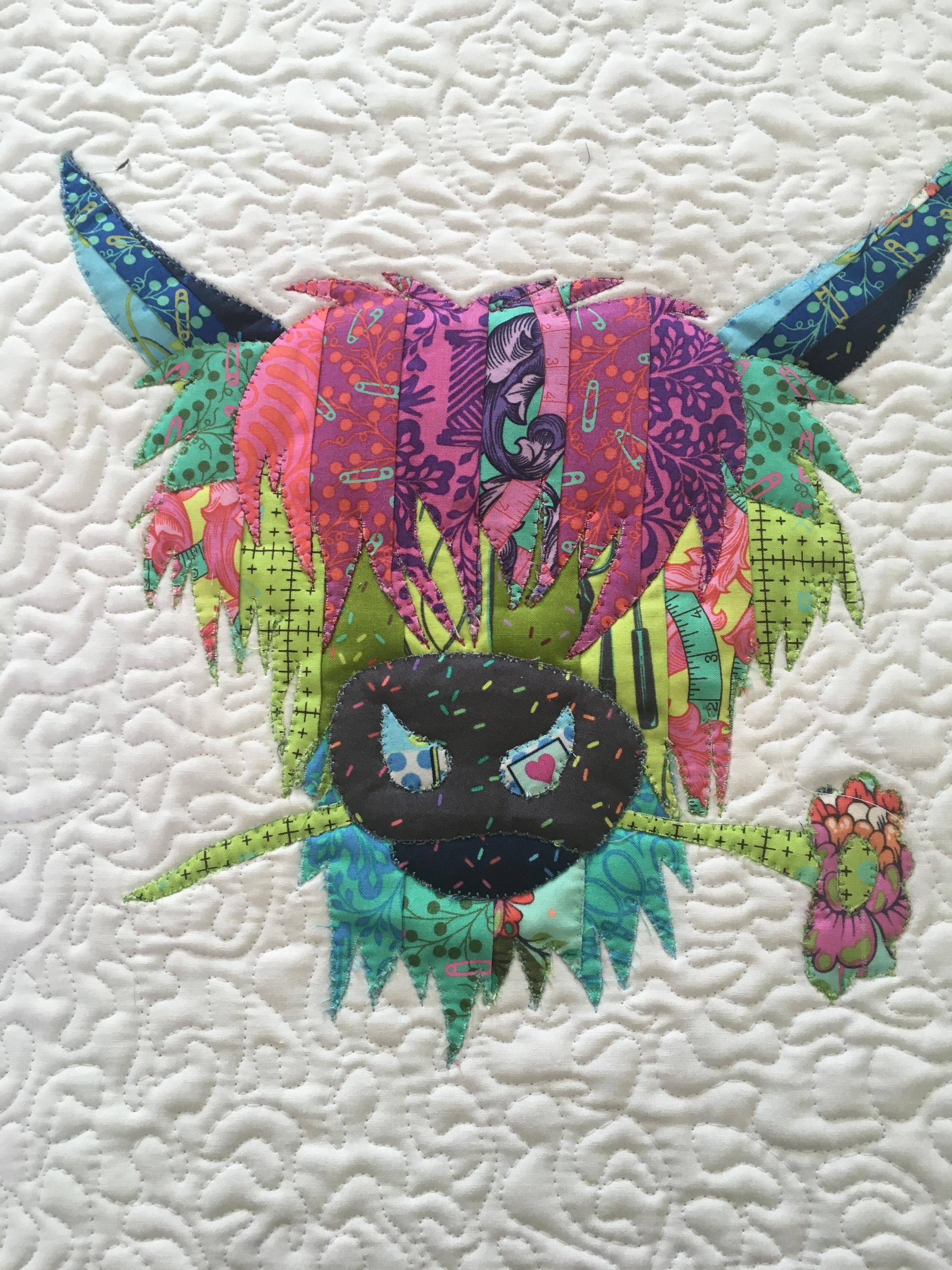 Delphine Brooks Highland Cow Applique Cushion Sewing Instruction and ...