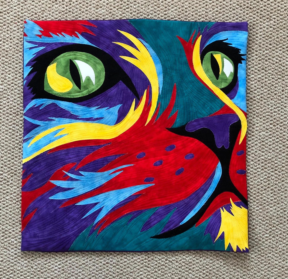 Delphine Brooks Cora Cat Applique Quilt Wall Hanging Sewing Instruction ...