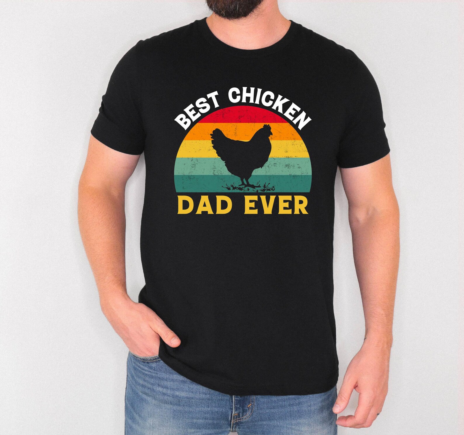 Best Chicken Dad Ever Shirt, Chicken Dad Shirt, Chicken Owner Man ...